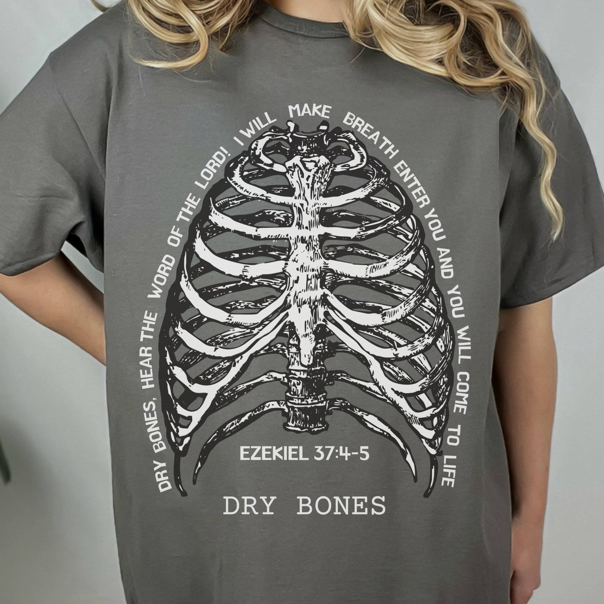 Ezekiel 37:4-5 Dry Bones Bible Verse T-shirt, Dry Bones Come to Life Shirt, Cool Skeleton ...