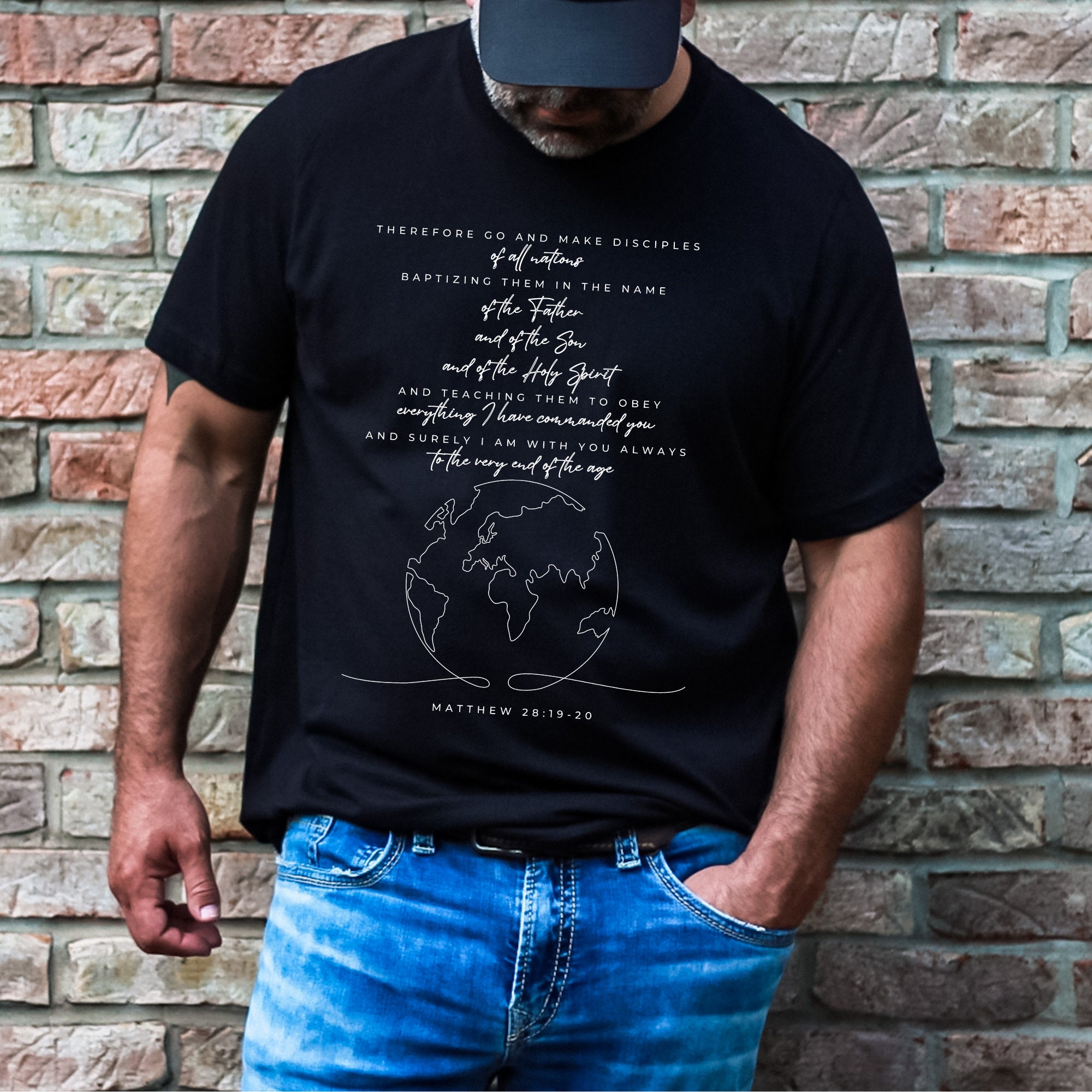 Matthew 28:19-20 Great Commission Bible Verse T-shirt, Go and Make ...