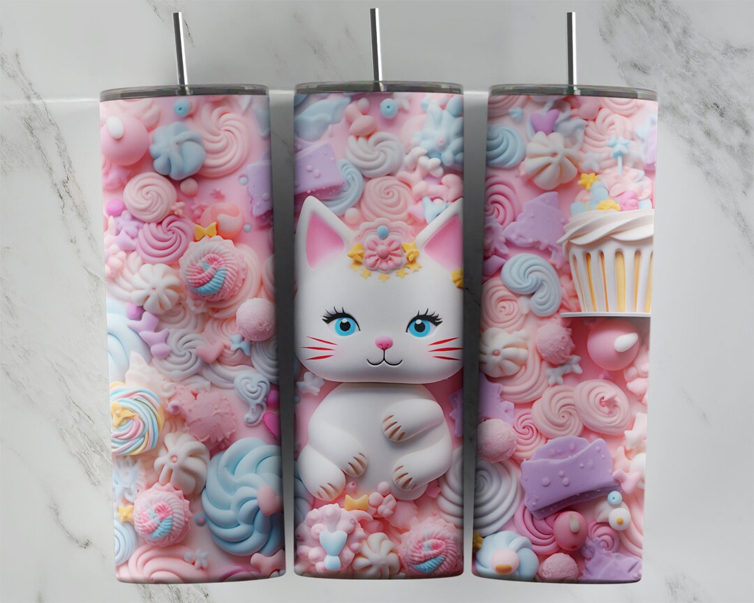 3D Kawaii Candy Becher Design, 20 oz Skinny Becher Design ...