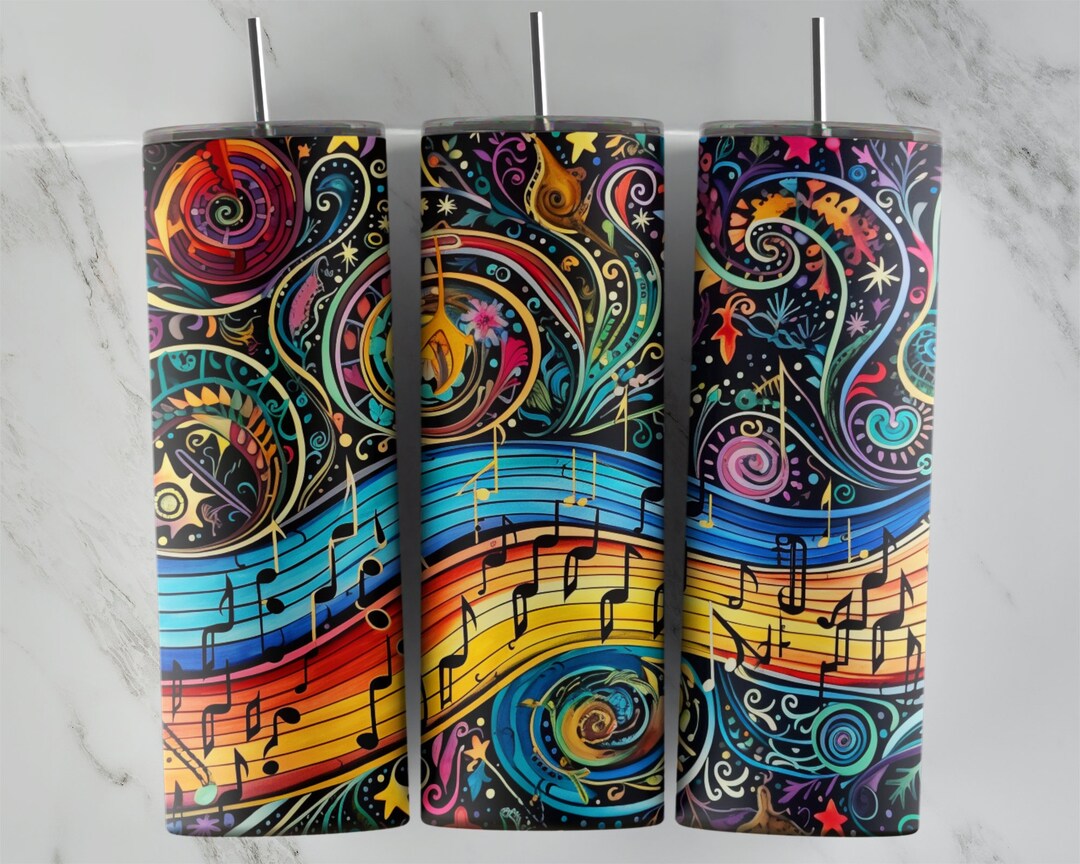 Music Notes Tumbler Design, 20 Oz Skinny Tumbler Design, Sublimation ...