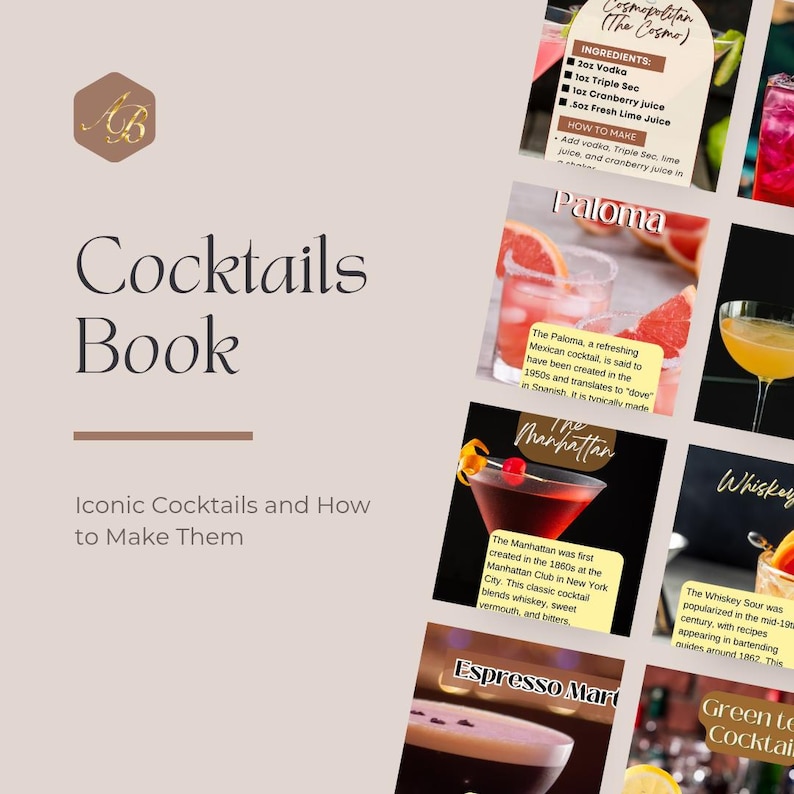 16 Iconic Cocktails to Know and How to Make Them - Etsy