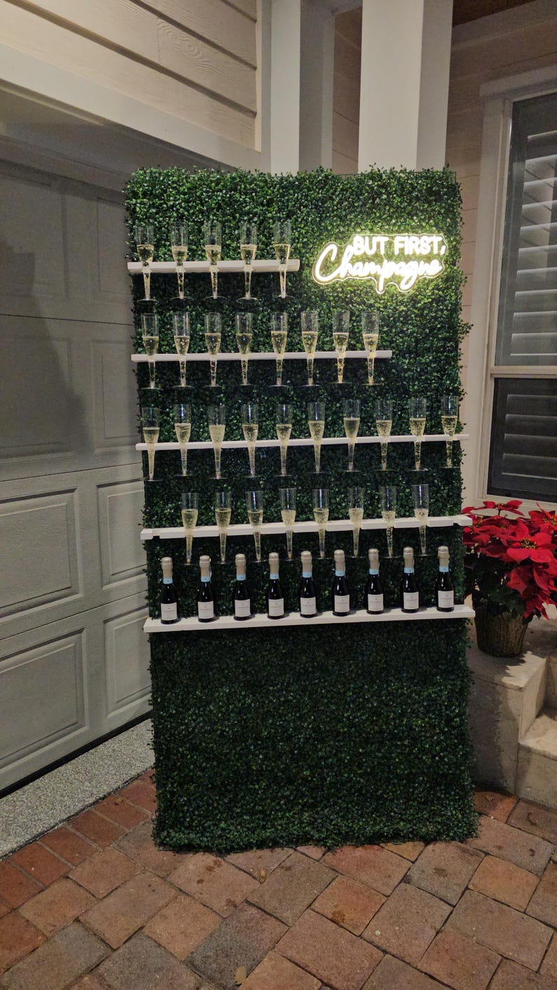 Wall Shelves | Champagne Wall Shelves | Holds 5-12 Glasses per Shelf ...