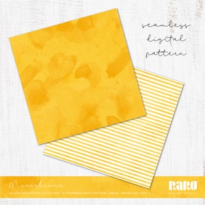 Monochrome Digital Paper Pack - 10 X Seamless Watercolour Yellow ...