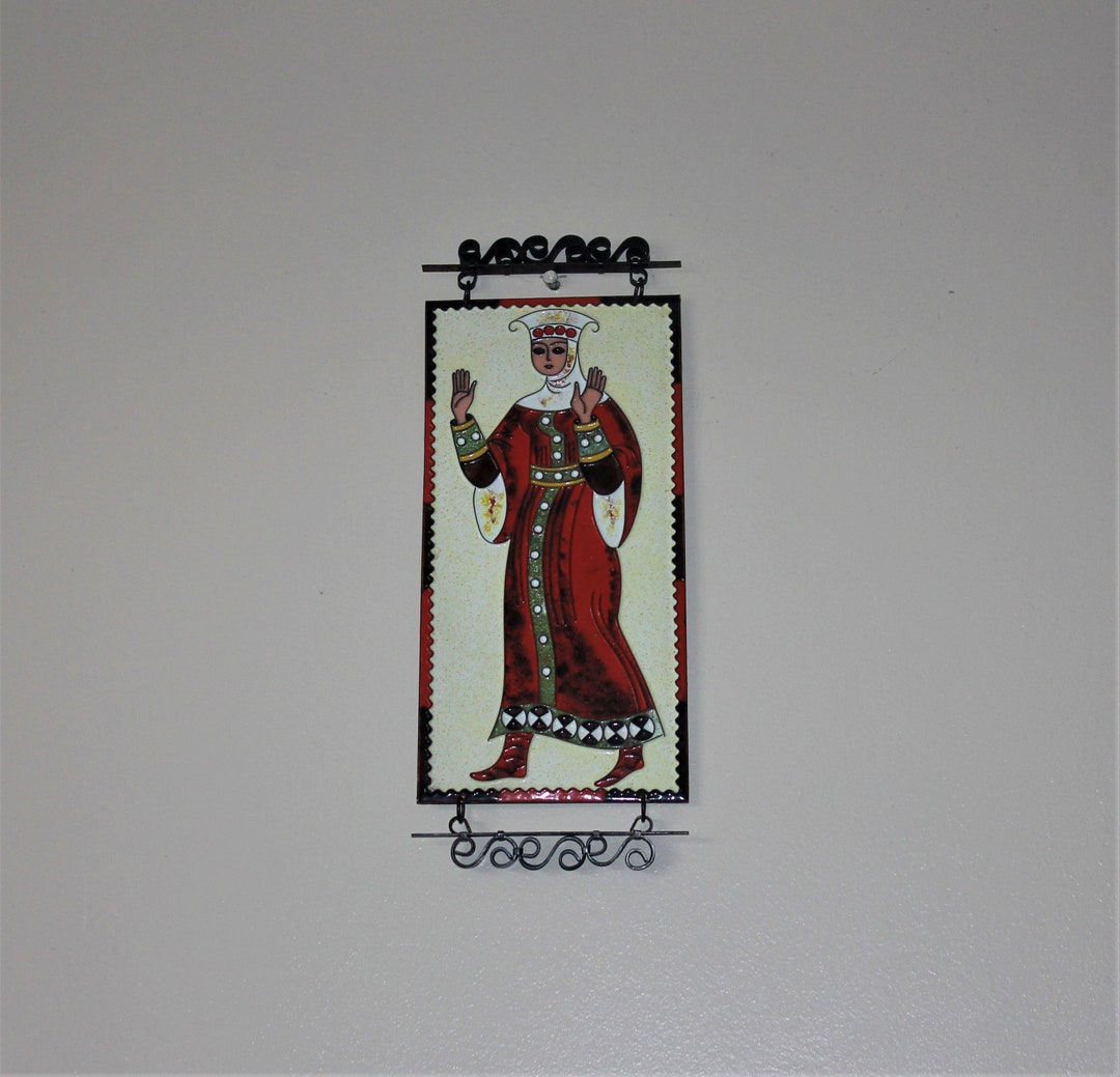 Vintage Russian Enamel on Copper Wall Plaque Hanging - Etsy