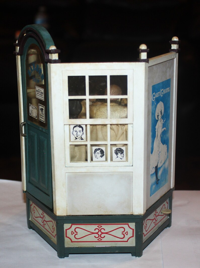 Vintage Enesco Musical Clockwork Diorama 'ye Olde Barber Shop' - Etsy