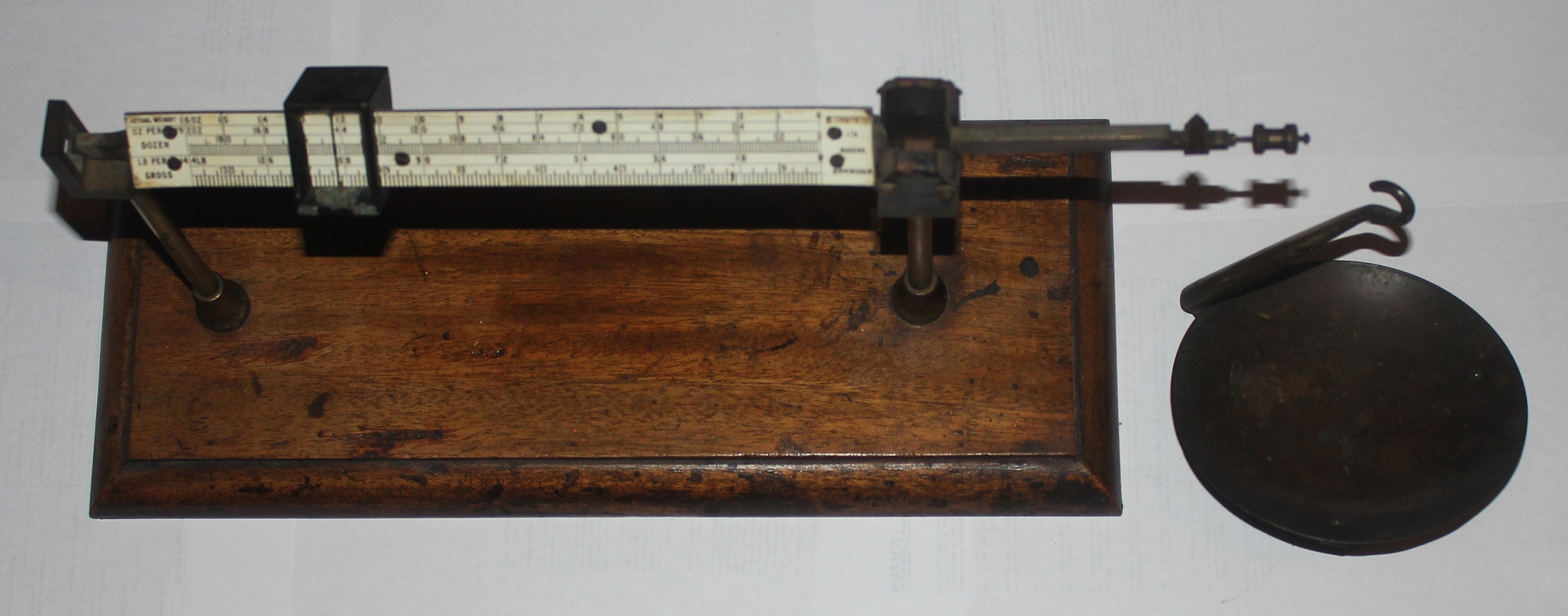 Antique Sliding Weighing Scale in 'ounce per Dozen' & 'pounds per Gross ...