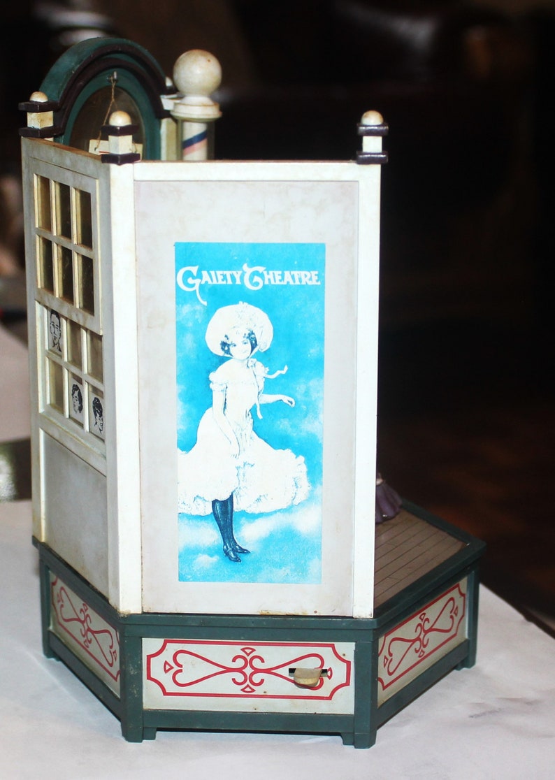 Vintage Enesco Musical Clockwork Diorama 'ye Olde Barber Shop' - Etsy