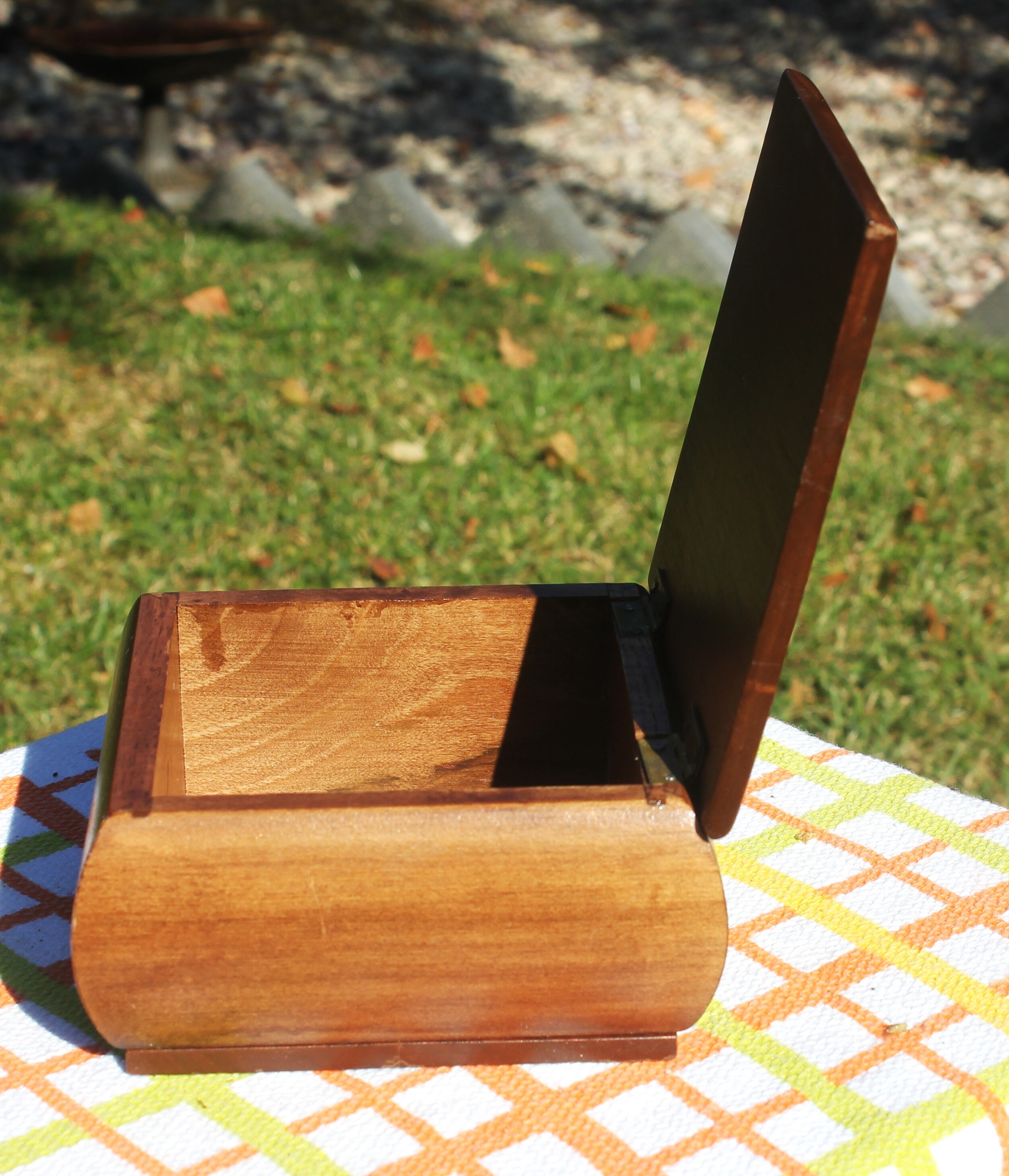 Vintage Walnut Wood Box With Deeply Carved Lid & Unusually Elegant ...