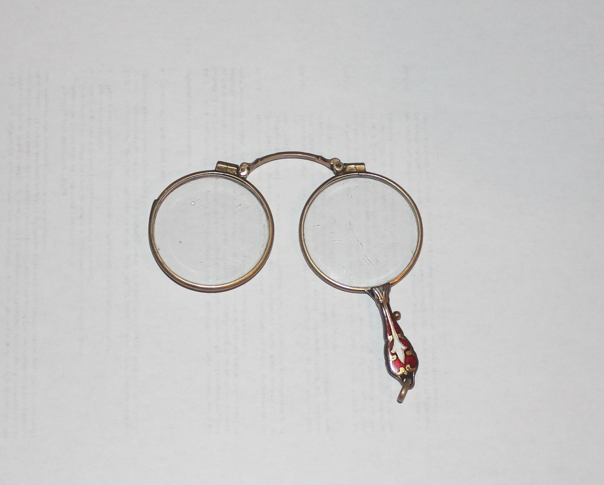 Antique 19th C. Victorian Enamel Handle Gold Tone Folding - Etsy