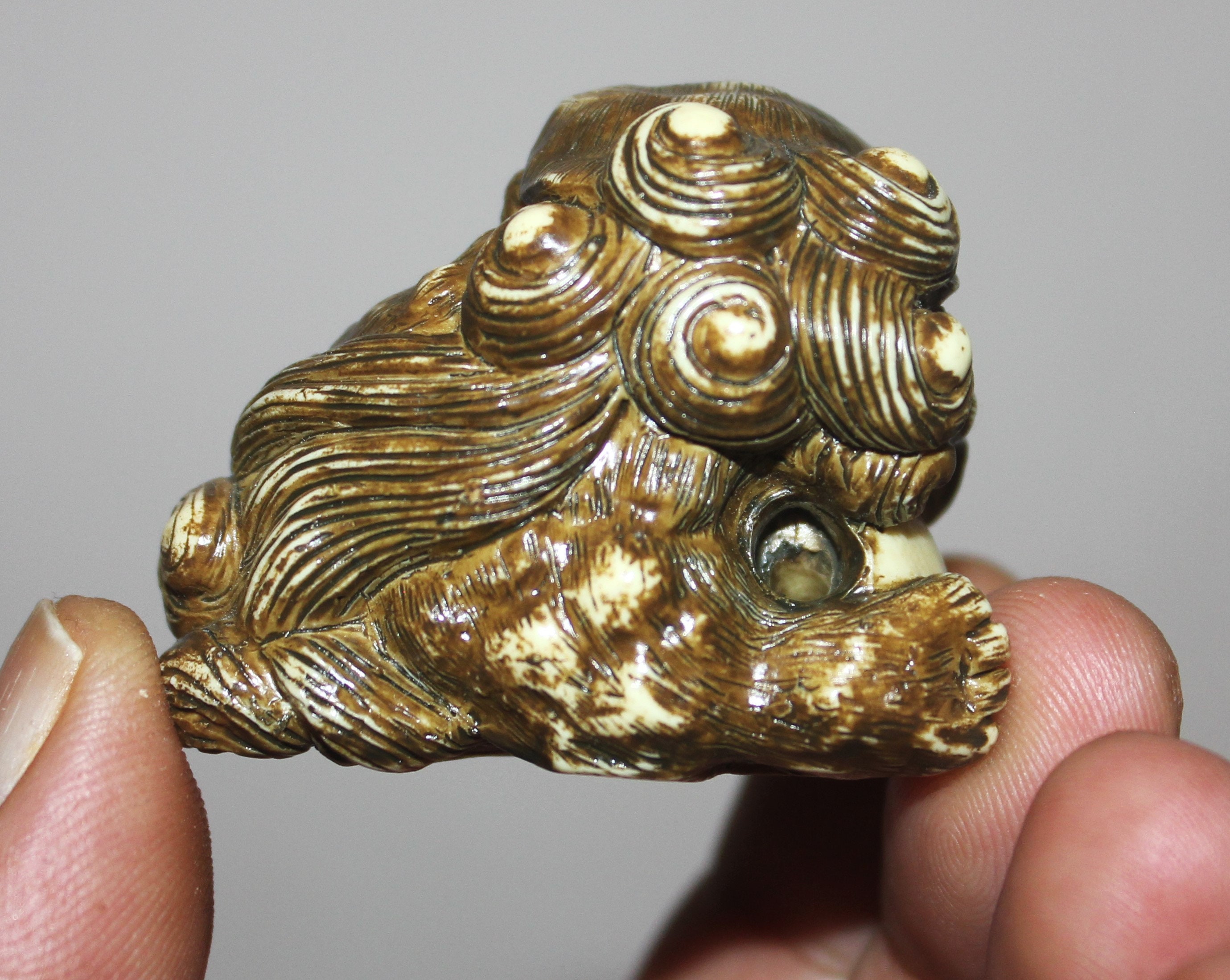 Vintage Japanese Ivorine Netsuke Foo Dog Carved Specially for - Etsy UK