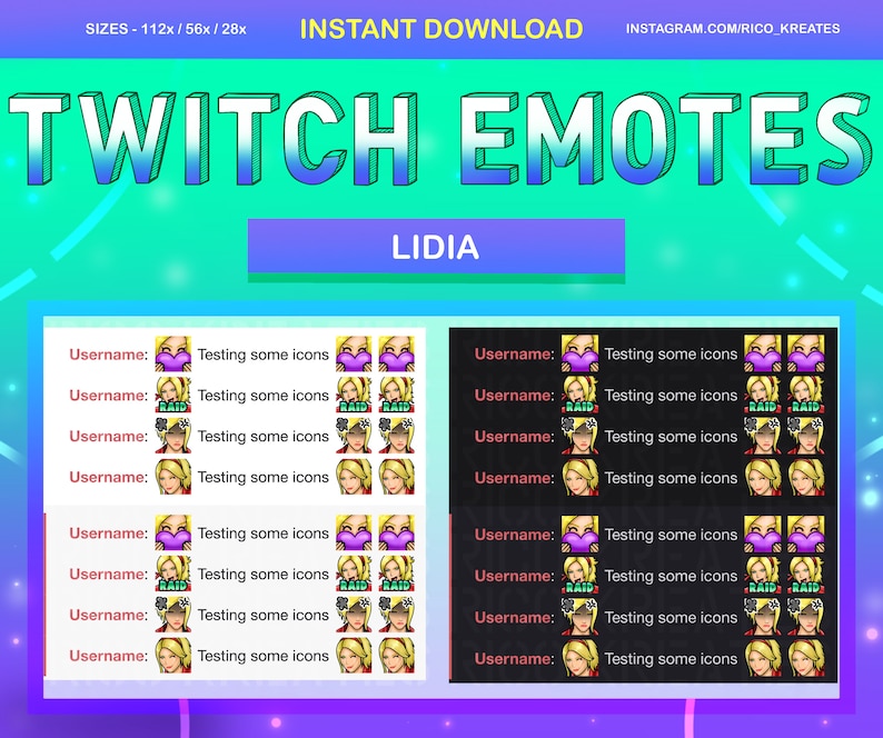 Lidia Tekken 8 Twitch Emote Pack 112x112 / 56x56 / 28x28 - Twitch ...
