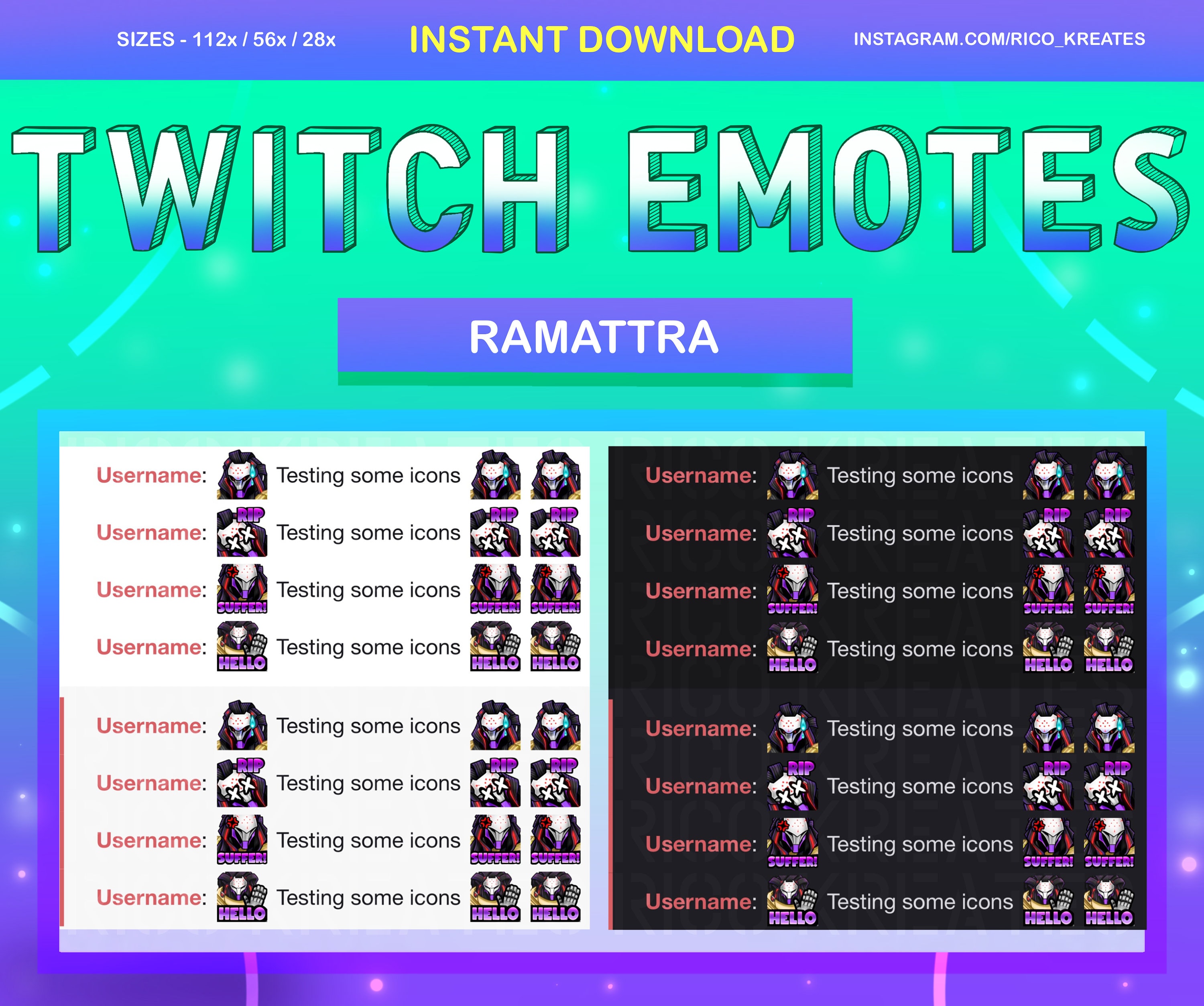 Ramattra Overwatch Twitch Emote Pack 112x112 / 56x56 / 28x28 - Twitch ...