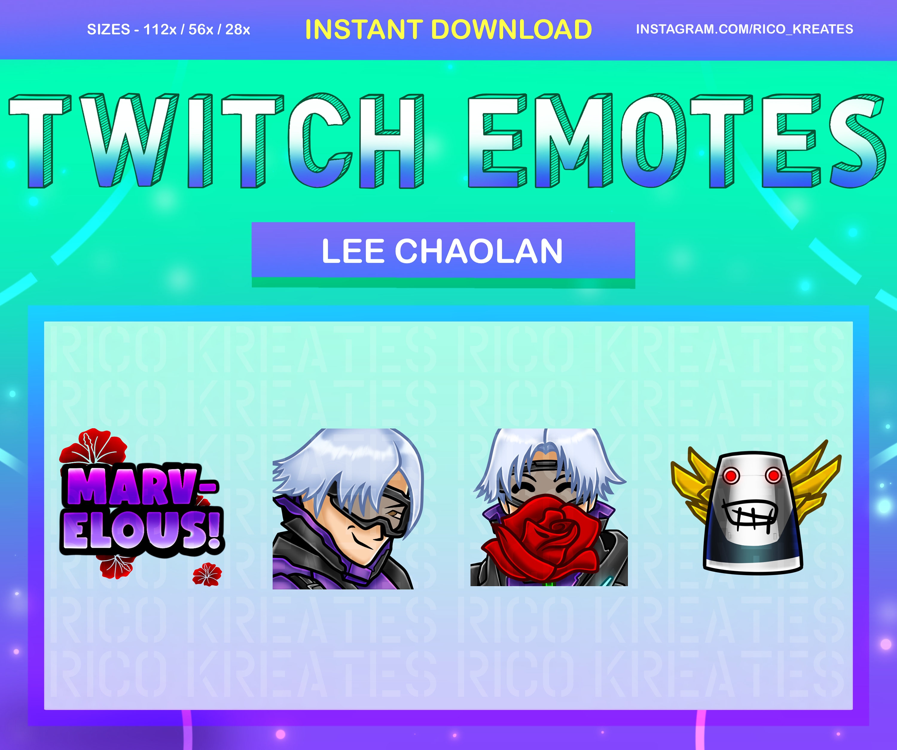 Lee Chaolan Tekken 8 Twitch Emote Pack 112x112 / 56x56 / 28x28 - Twitch, Discord, Youtube ...