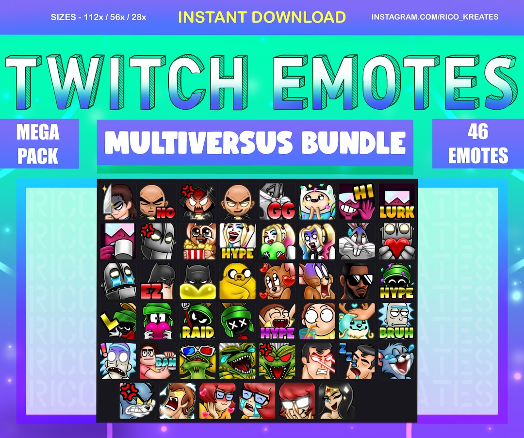 Multi Versus Twitch Emote Bundle 112x112 / 56x56 / 28x28 Twitch ...