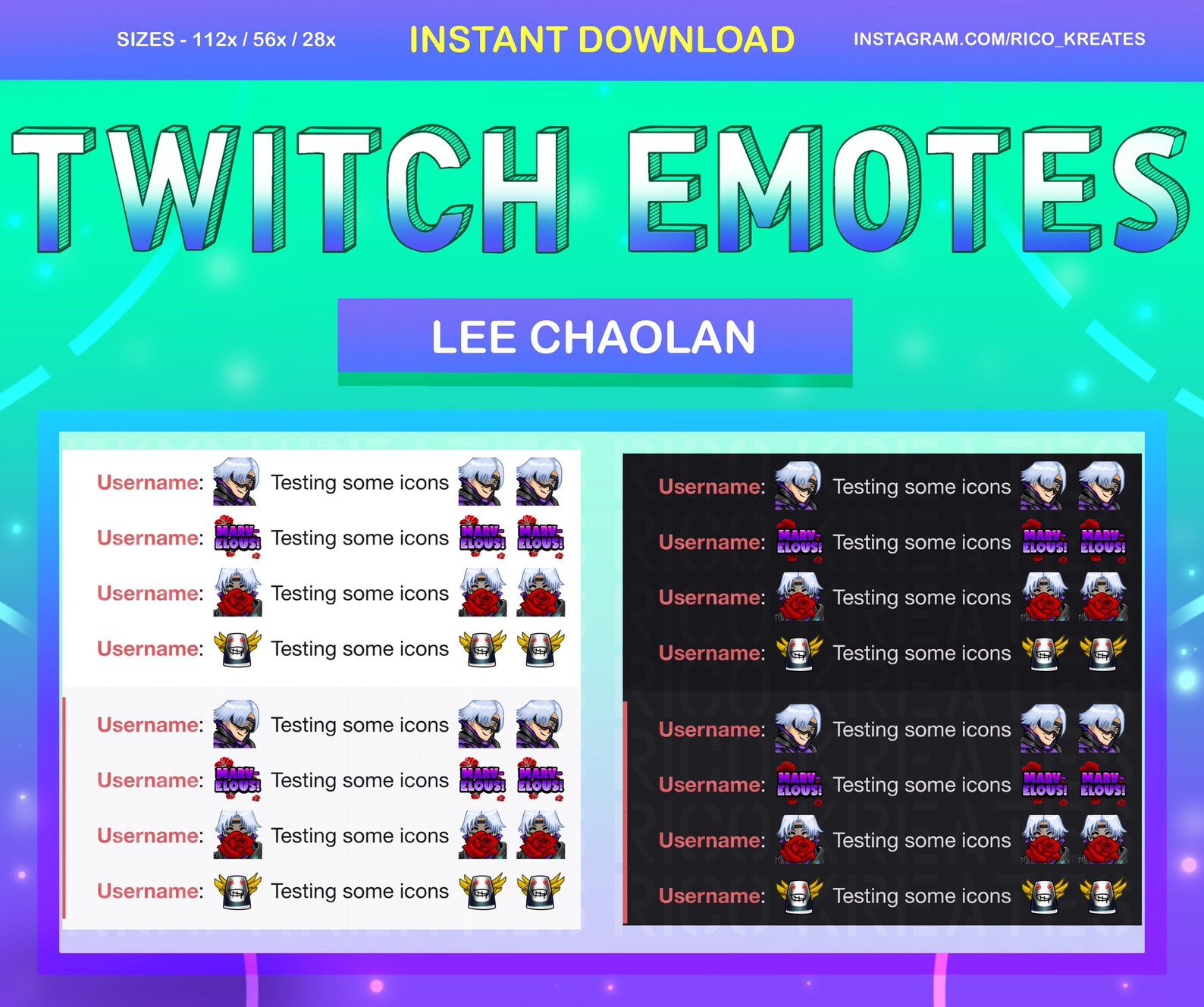 Lee Chaolan Tekken 8 Twitch Emote Pack 112x112 / 56x56 / 28x28 - Twitch ...