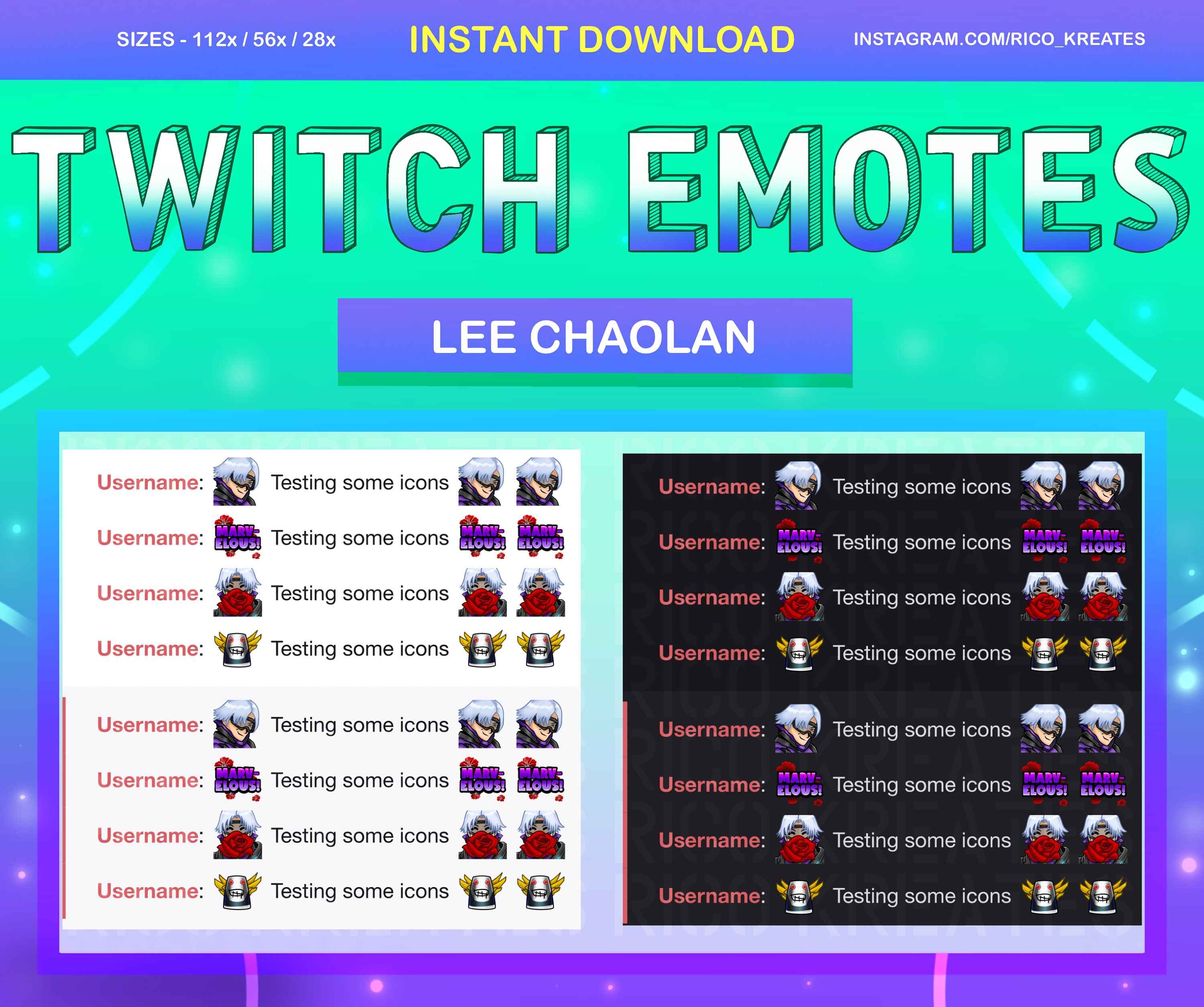 Lee Chaolan Tekken 8 Twitch Emote Pack 112x112 / 56x56 / 28x28 - Twitch, Discord, Youtube ...
