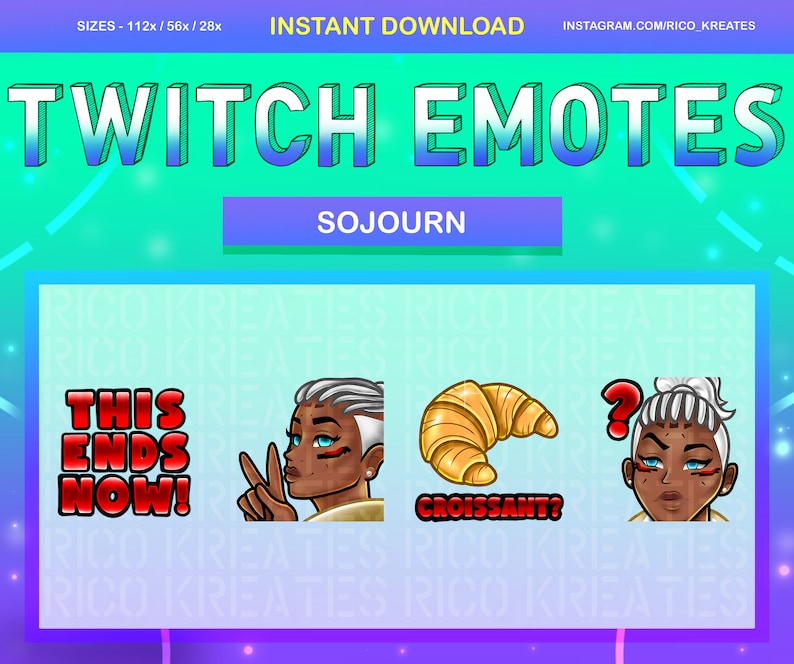 Sojourn Overwatch Twitch Emote Pack 112x112 / 56x56 / 28x28 - Twitch ...