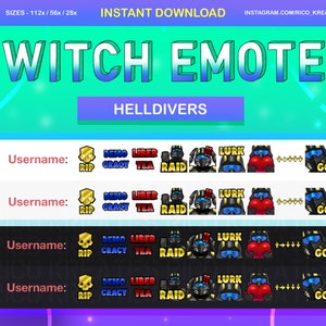 Helldivers 2 Twitch Emote Pack 112x112 / 56x56 / 28x28 - Twitch ...