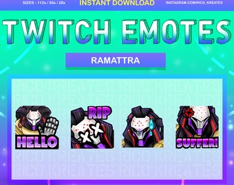 Cyber Demon Genji Overwatch Twitch Emote Pack 112x112 / 56x56 / 28x28 ...