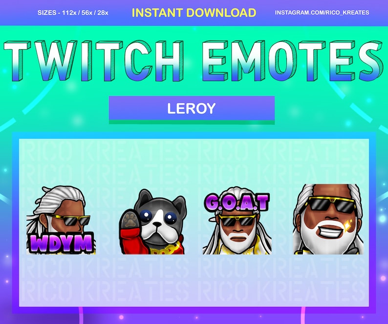 Leroy Tekken 8 Twitch Emote Pack 112x112 / 56x56 / 28x28 - Twitch ...