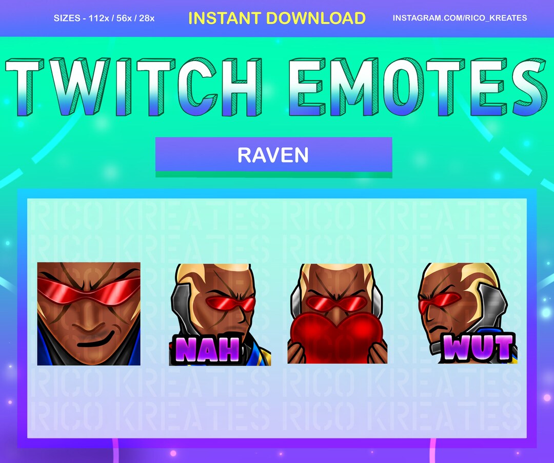 Raven Tekken 8 Twitch Emote Pack 112x112 / 56x56 / 28x28 - Twitch ...