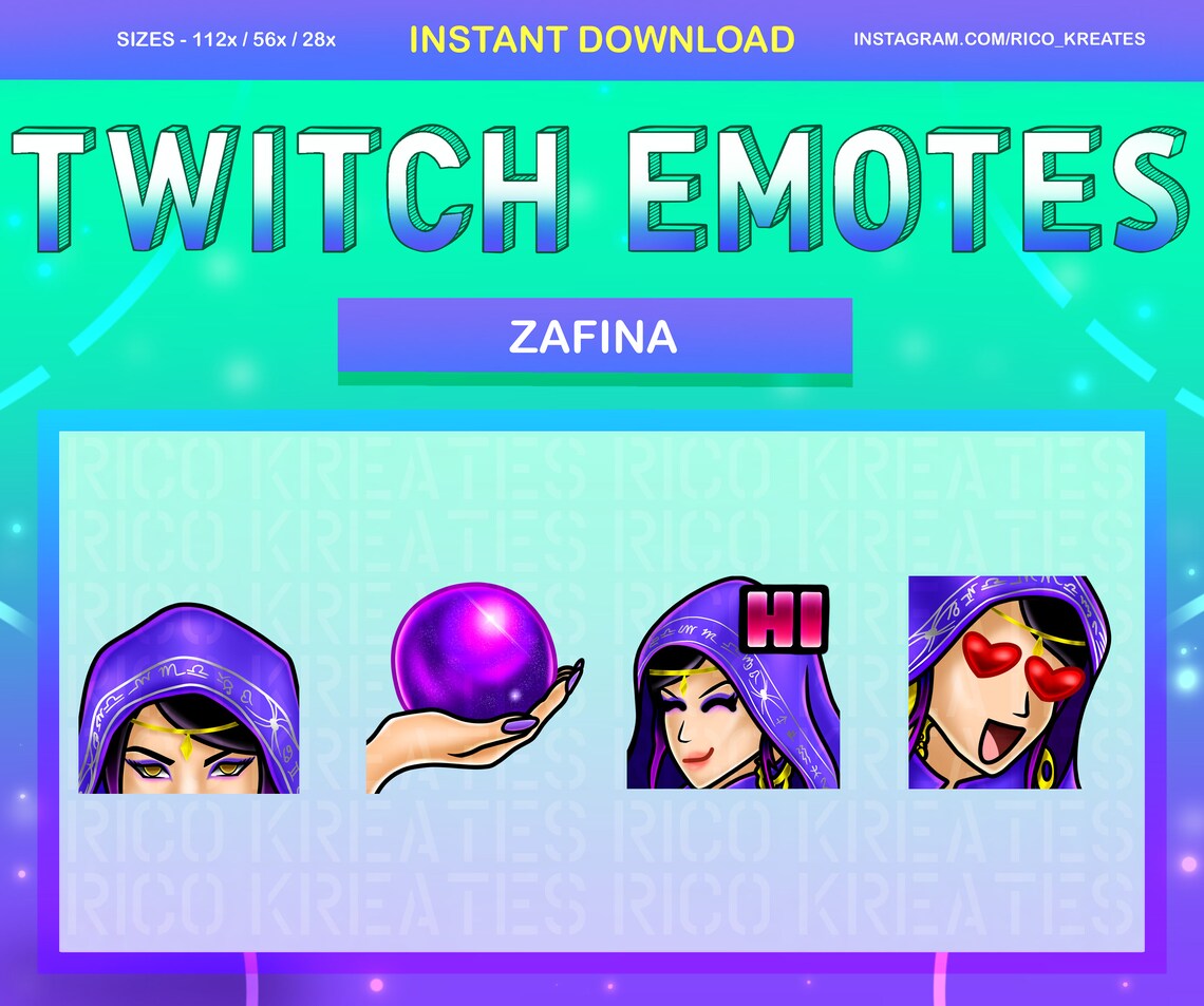 Zafina Tekken 8 Twitch Emote Pack 112x112 / 56x56 / 28x28 - Twitch ...