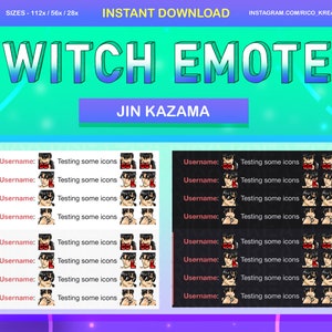 Jin Kazama Tekken 8 Twitch Emote Pack 112x112 / 56x56 / 28x28 - Twitch ...