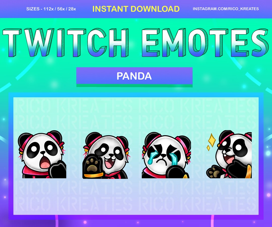 Panda Tekken 8 Twitch Emote Pack 112x112 / 56x56 / 28x28 - Twitch ...