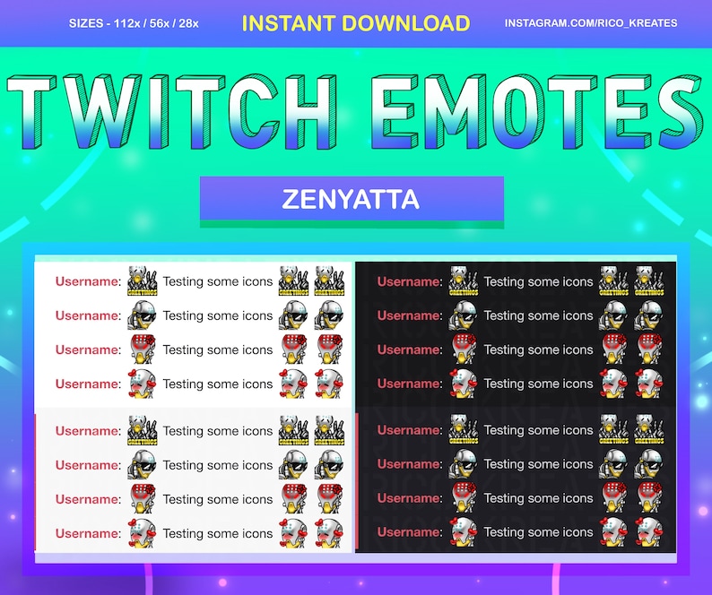 Zenyatta Overwatch Twitch Emote Pack 112x112 / 56x56 / 28x28 - Twitch ...