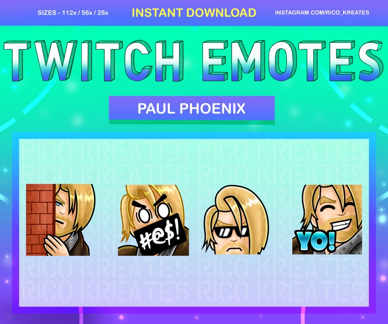 Paul Tekken 8 Twitch Emote Pack 112x112 / 56x56 / 28x28 - Twitch ...