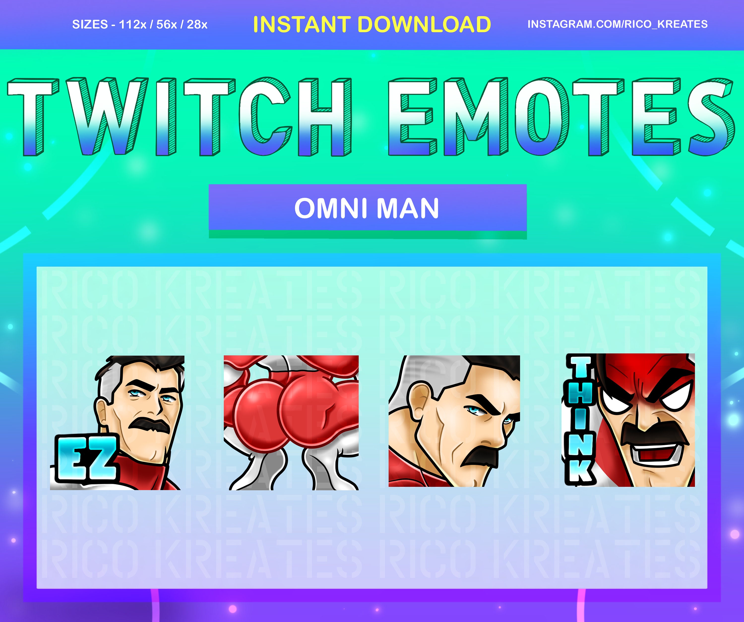 Omni Man Twitch Emote Pack 112x112 / 56x56 / 28x28 - Twitch, Discord ...