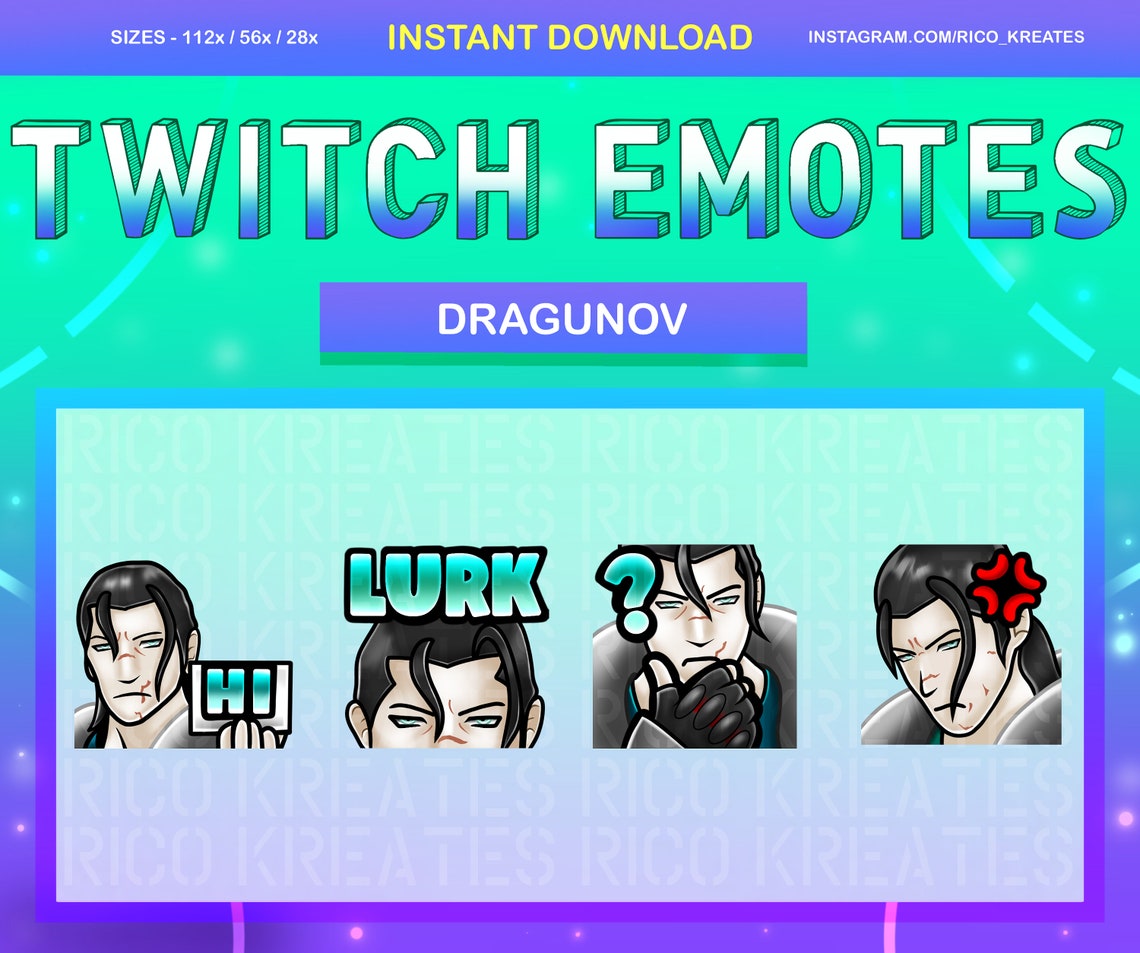 Dragunov Tekken 8 Twitch Emote Pack 112x112 / 56x56 / 28x28 - Twitch ...