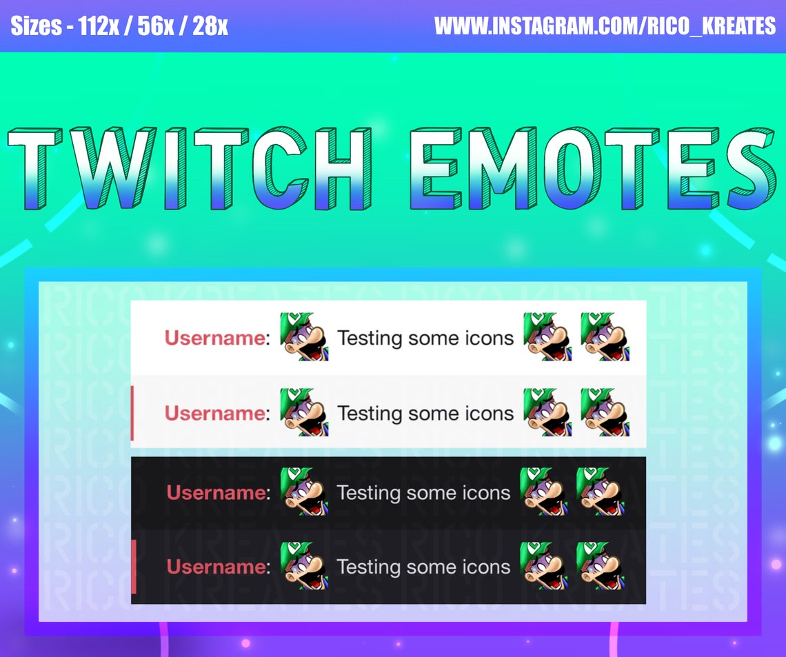 Scared Luigi Emote 112x112 / 56x56 / 28x28 - Twitch, Youtube, Discord ...