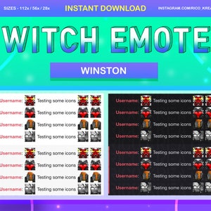 Winston Overwatch Twitch Emote Pack 112x112 / 56x56 / 28x28 - Twitch ...