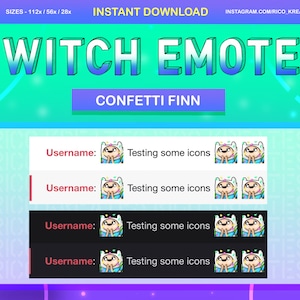 Confetti Finn Twitch Emote 112x112 / 56x56 / 28x28 - Twitch, Discord ...