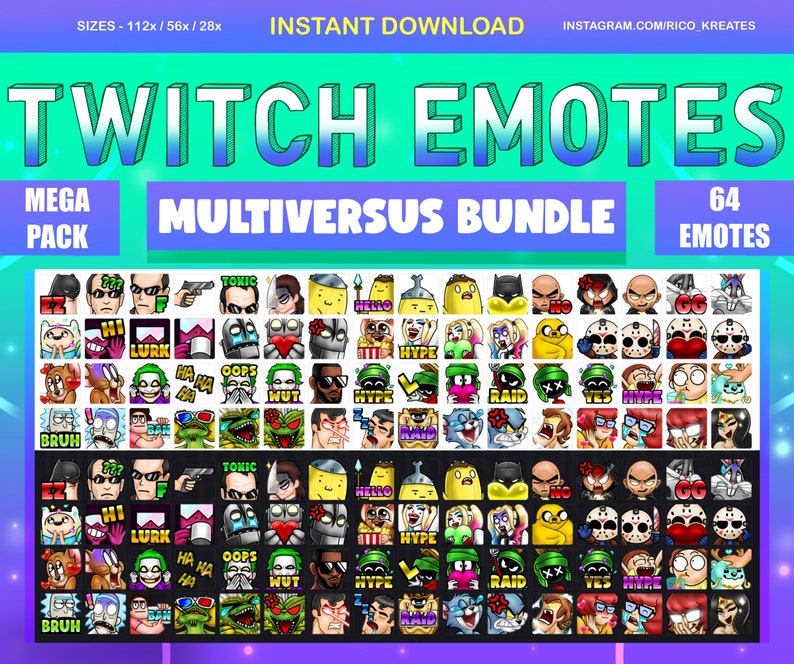 Multi Versus Twitch Emote Bundle 112x112 / 56x56 / 28x28 - Twitch ...