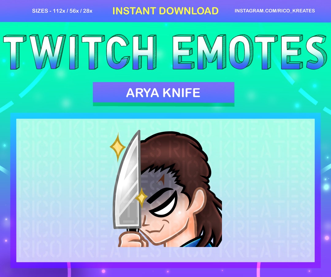 Arya Knife Twitch Emote 112x112 / 56x56 / 28x28 - Twitch, Discord ...
