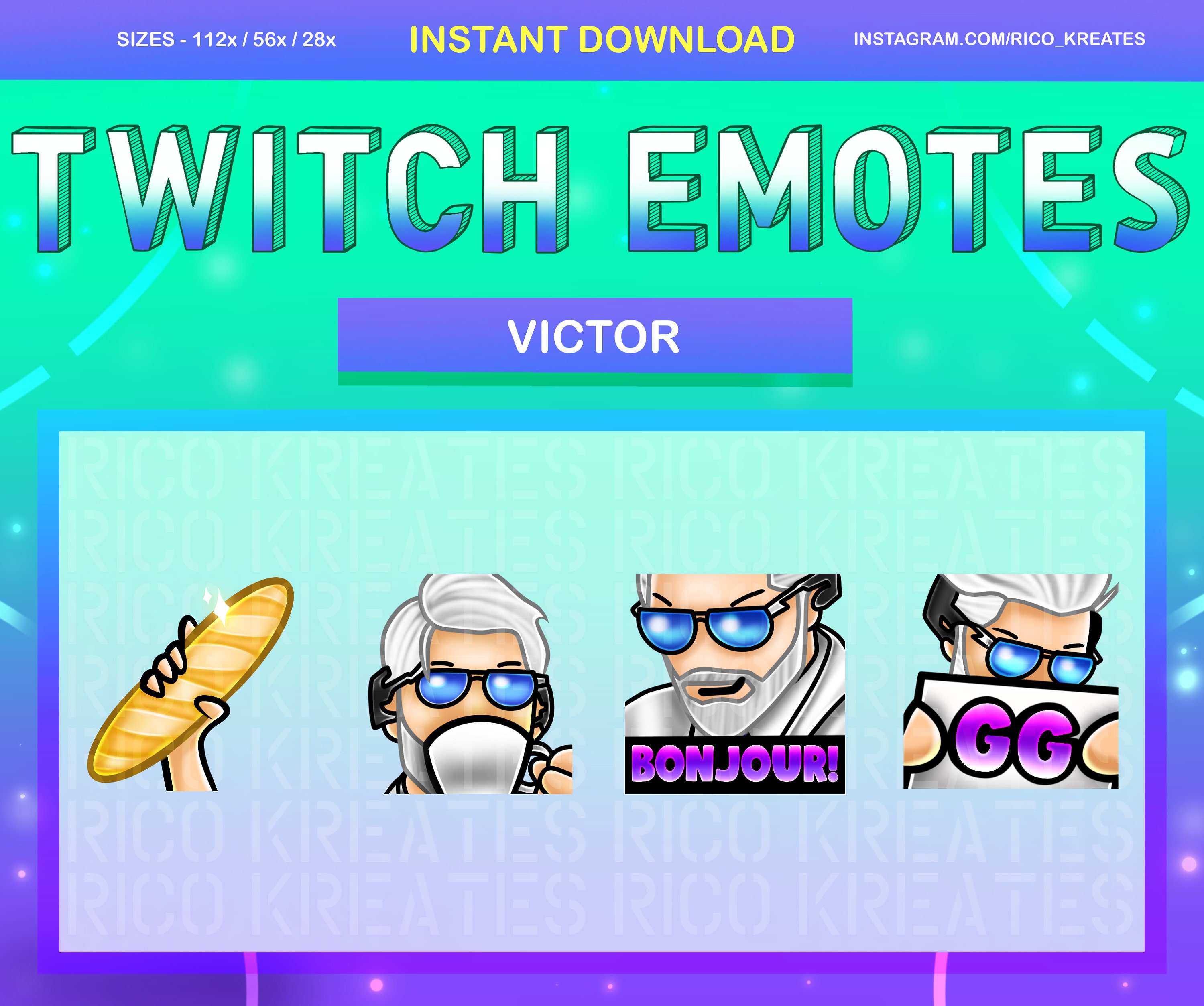 Victor Tekken 8 Twitch Emote Pack 112x112 / 56x56 / 28x28 - Twitch ...