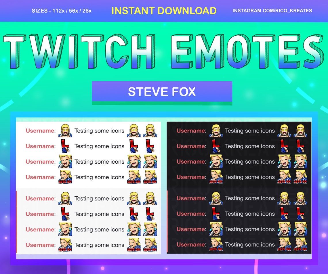 Steve Fox Tekken 8 Twitch Emote Pack 112x112 / 56x56 / 28x28 - Twitch ...