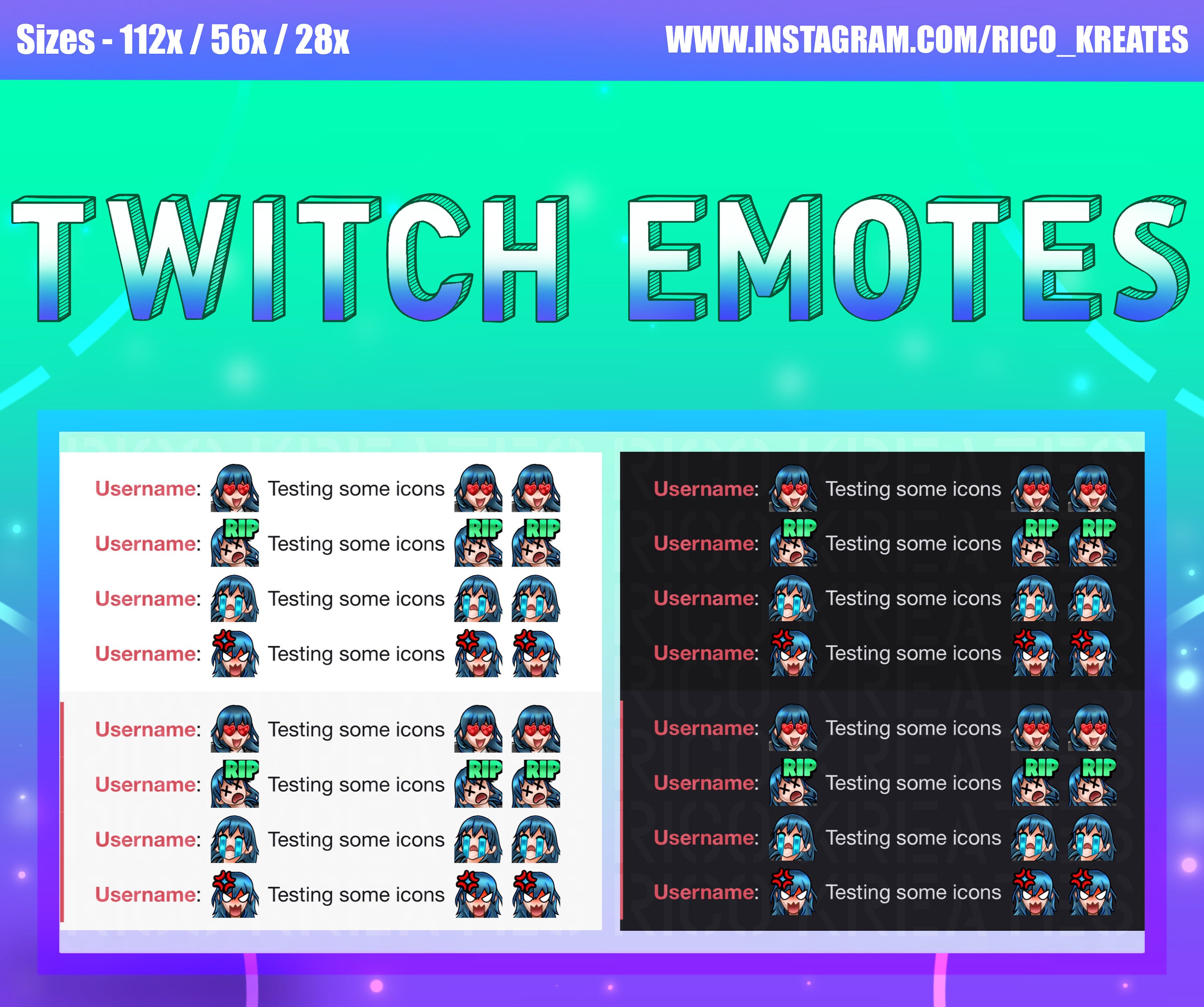 Byleth Emote Pack 112x112 / 56x56 / 28x28 Twitch, Youtube, Discord ...