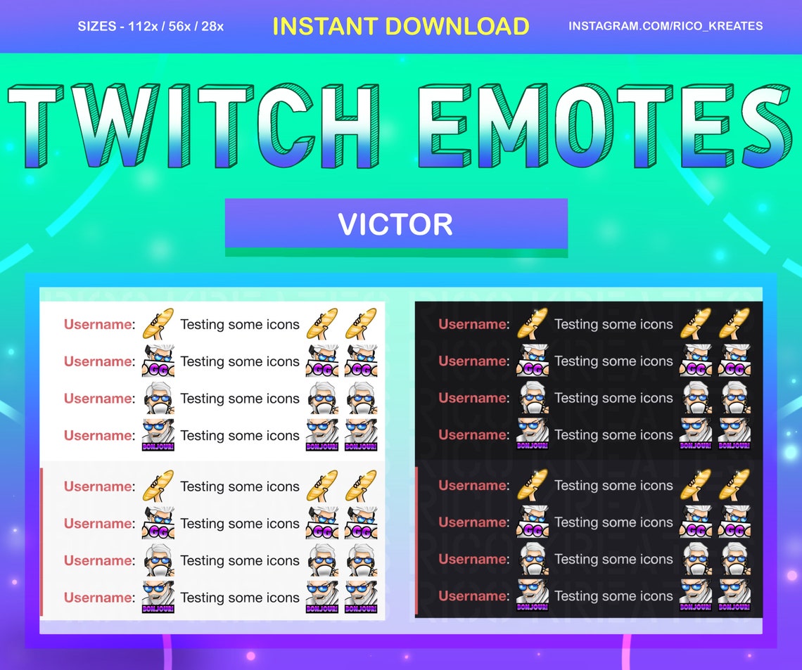 Victor Tekken 8 Twitch Emote Pack 112x112 / 56x56 / 28x28 - Twitch ...