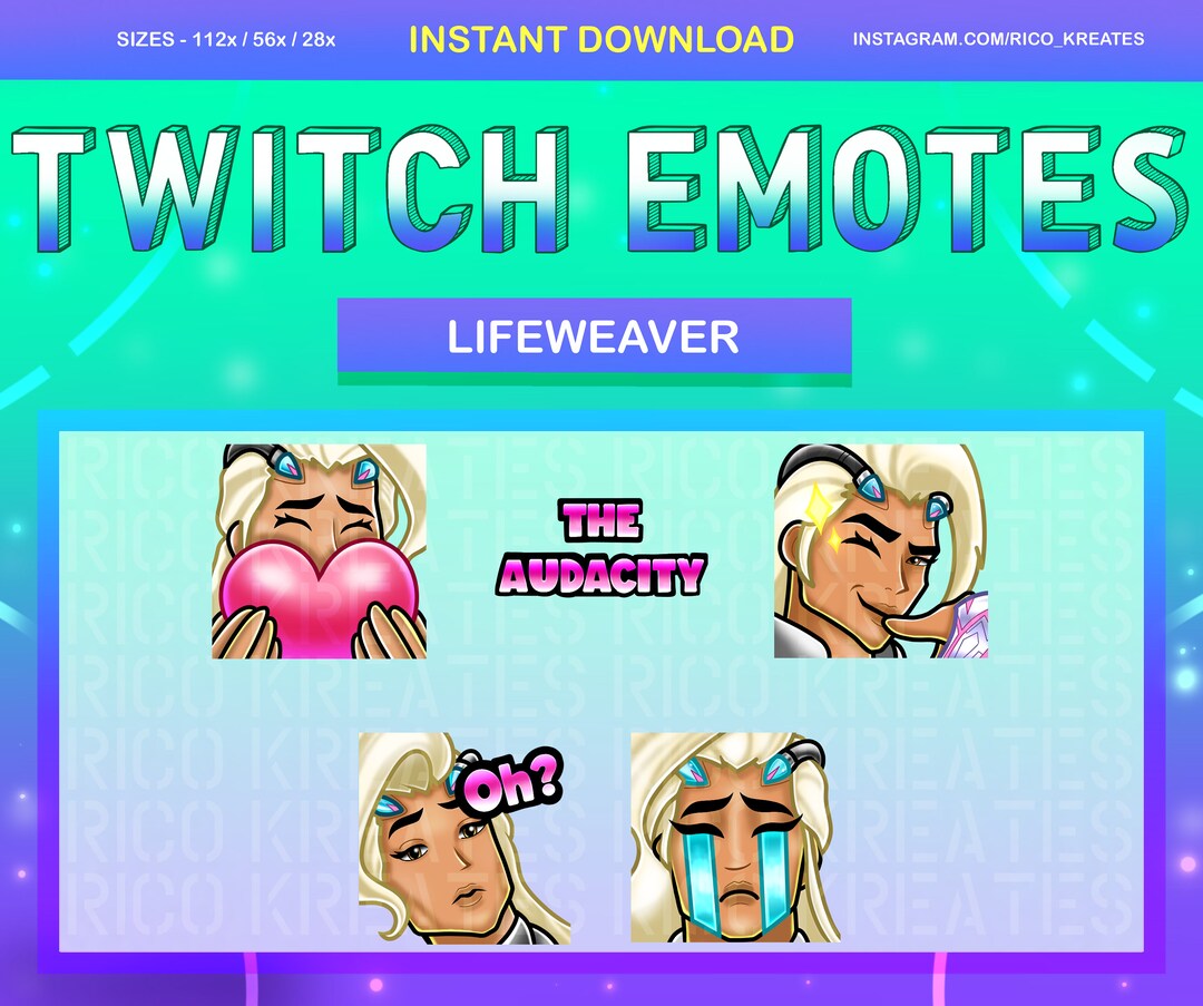Lifeweaver Overwatch Twitch Emote Pack 112x112 / 56x56 / 28x28 - Twitch ...