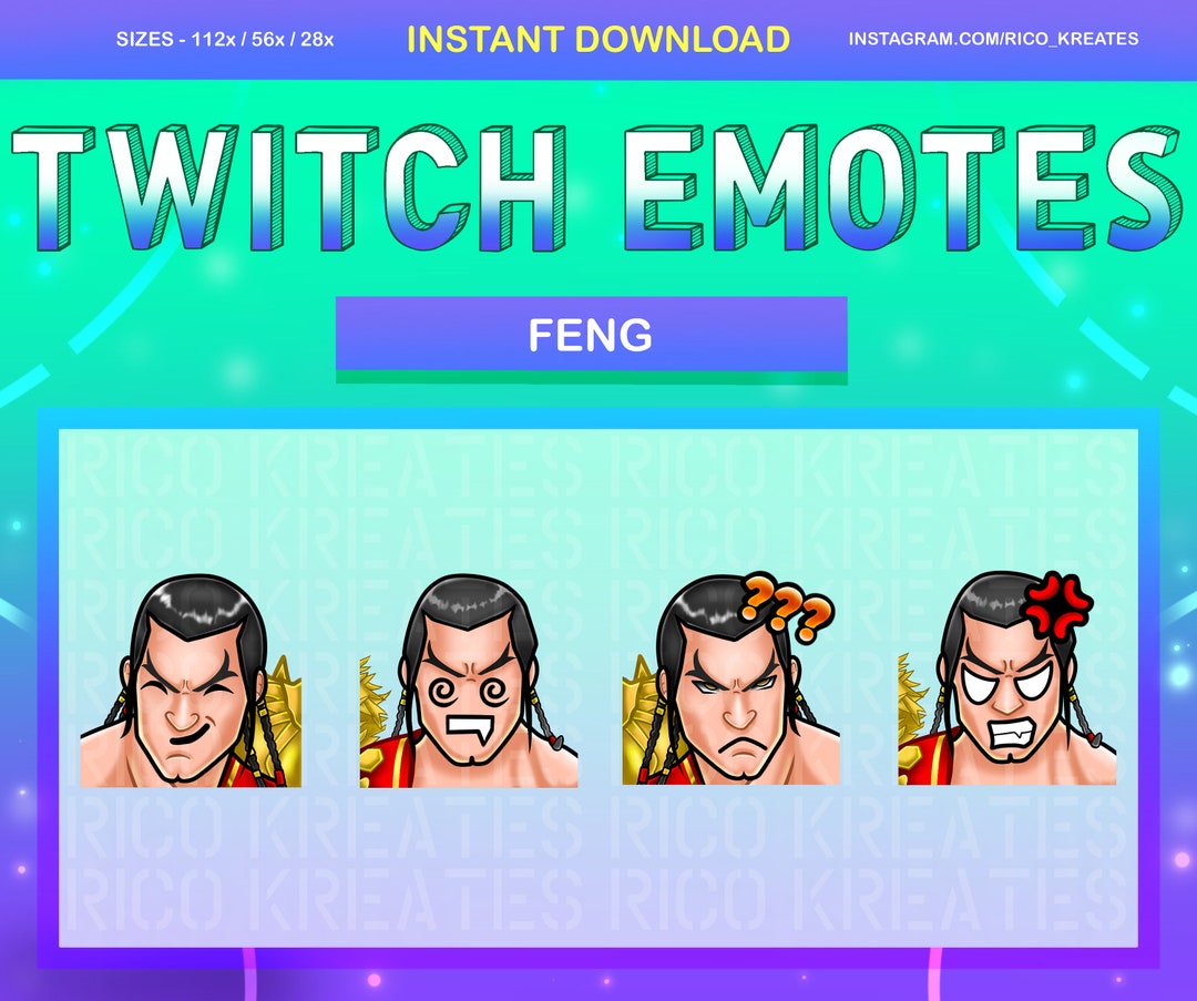 Feng Tekken 8 Twitch Emote Pack 112x112 / 56x56 / 28x28 - Twitch ...