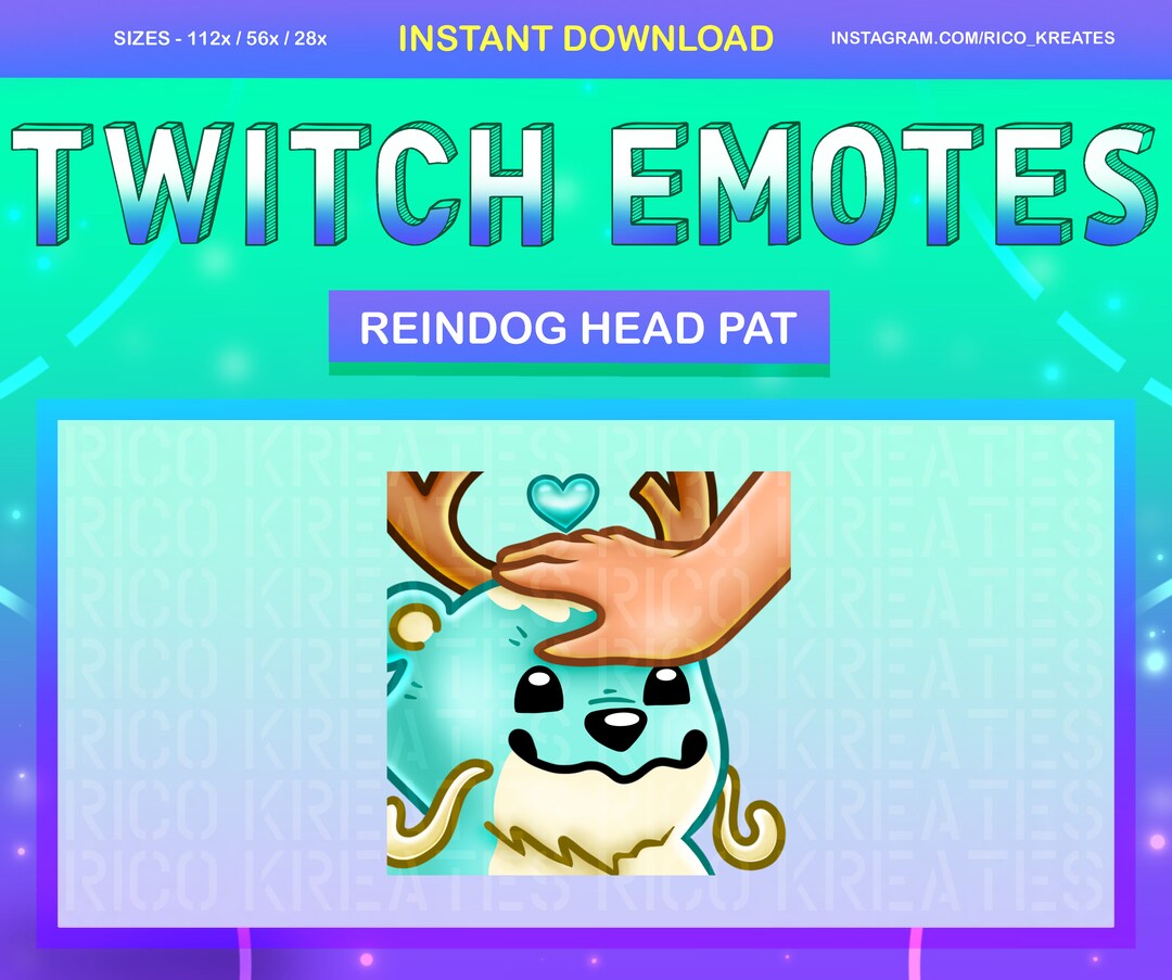 Rein Dog Head Pat Twitch Emote 112x112 / 56x56 / 28x28 - Twitch ...