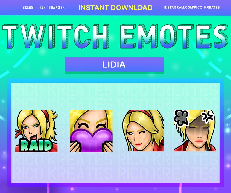 Lidia Tekken 8 Twitch Emote Pack 112x112 / 56x56 / 28x28 - Twitch ...