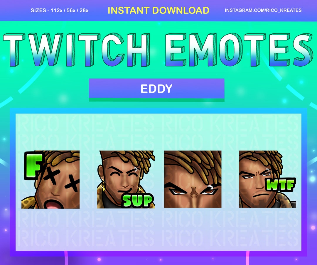 Eddy Tekken 8 Twitch Emote Pack 112x112 / 56x56 / 28x28 - Twitch ...