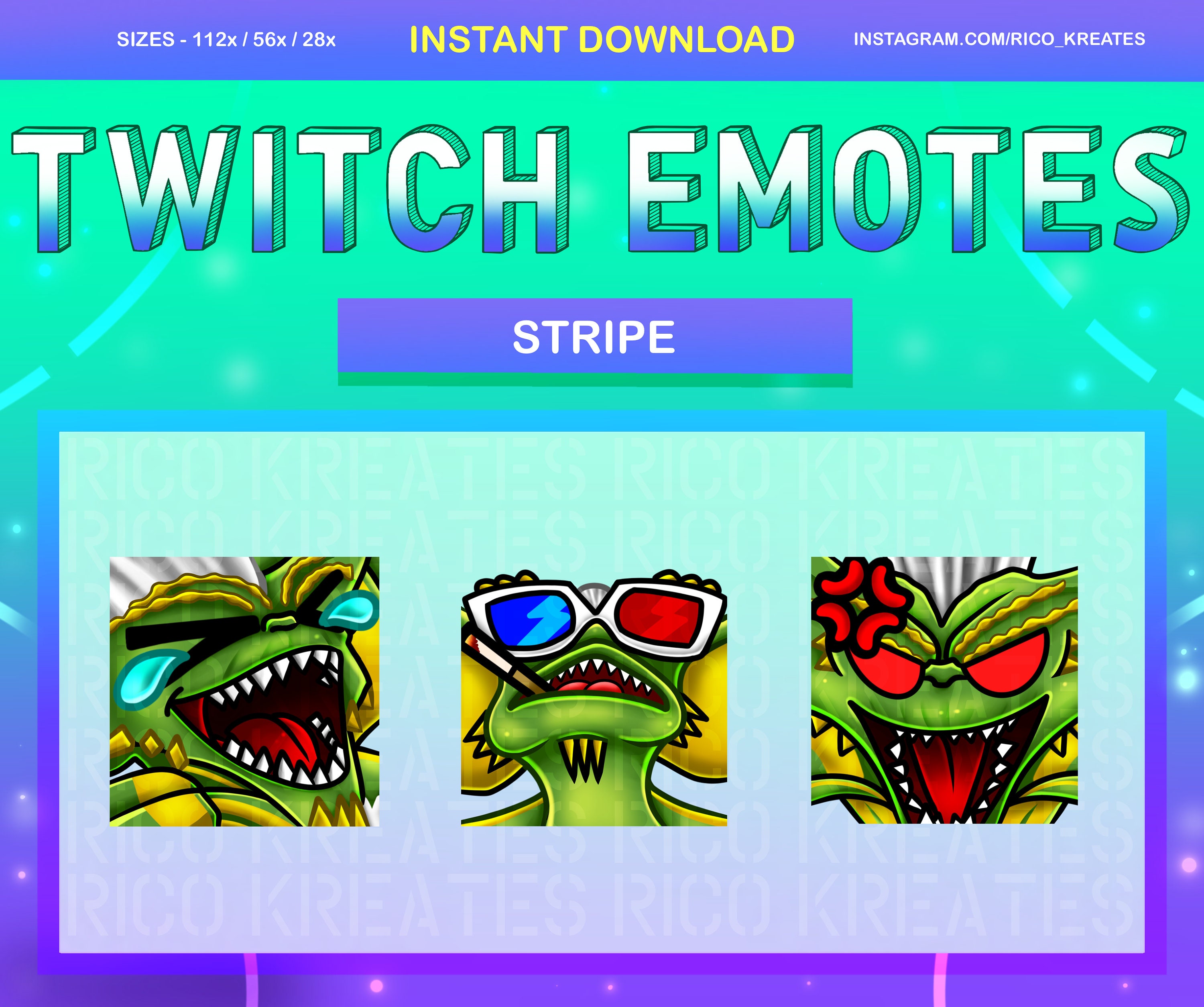 Stripe Twitch Emote Pack 112x112 / 56x56 / 28x28 - Twitch, Discord ...