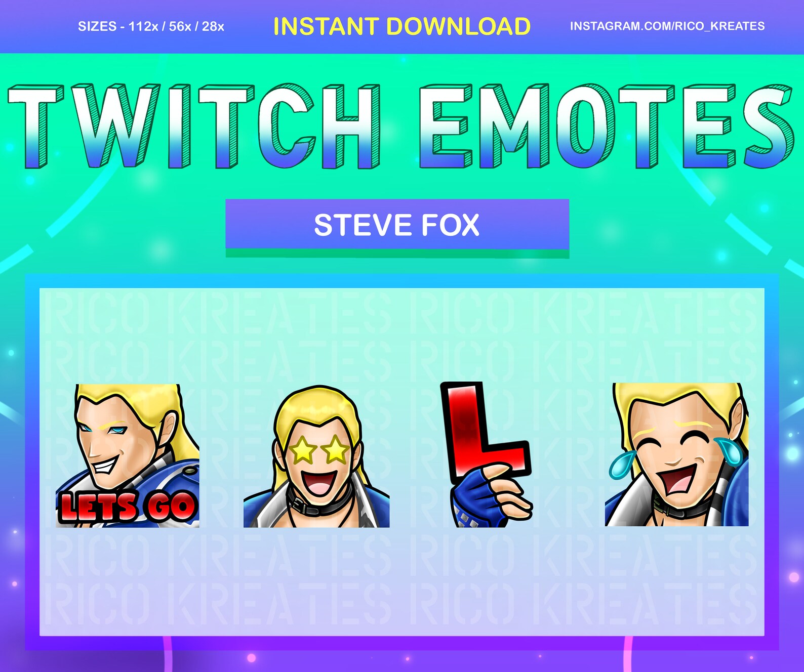 Steve Fox Tekken 8 Twitch Emote Pack 112x112 / 56x56 / 28x28 - Twitch ...
