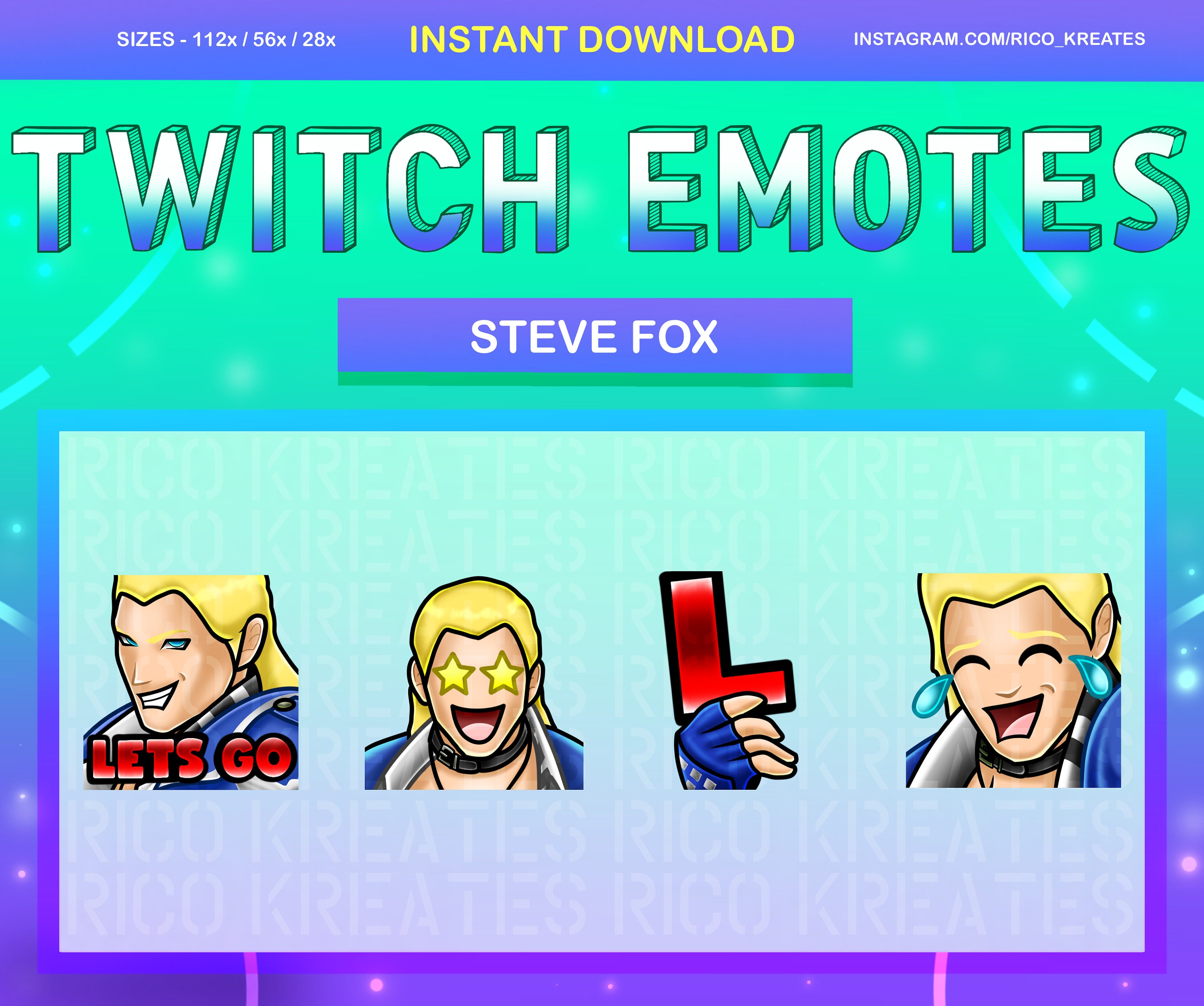Steve Fox Tekken 8 Twitch Emote Pack 112x112 / 56x56 / 28x28 - Twitch ...