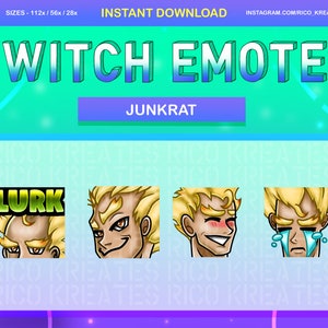 Junkrat Overwatch Twitch Emote Pack 112x112 / 56x56 / 28x28 - Twitch ...